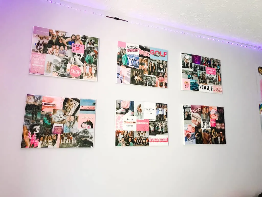 Dorm Room Wall Decor - A Gallery Wall Using Photos from Home